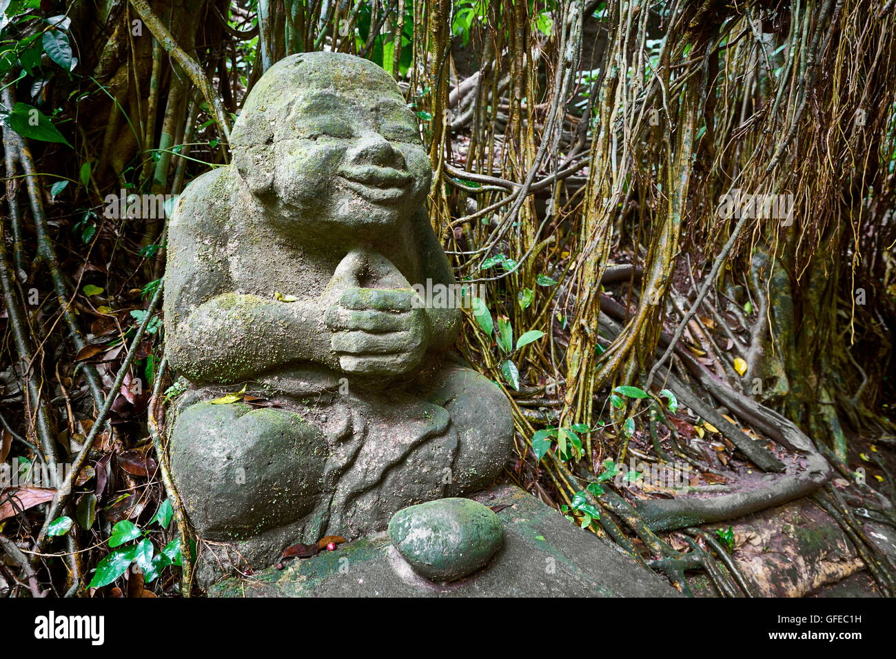 Stone statue in the Sacred Monkey Sanctuary, Bali, Indonesia Stock ...