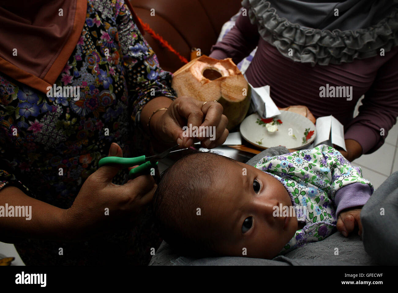 West Jakarta, Indonesia. 31st July, 2016. Edwin family did Akikah (in ...