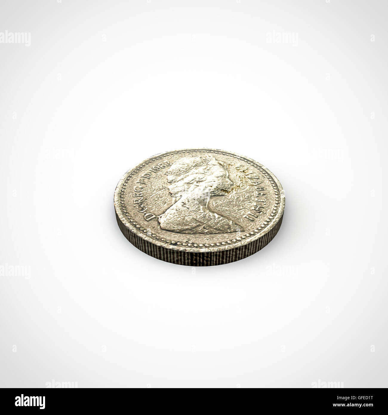 3d illustration of a English pound isolated on white background Stock ...