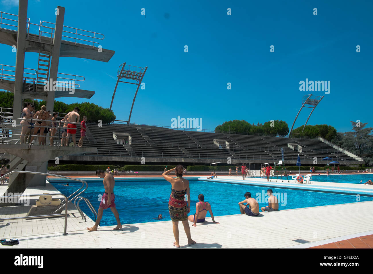 Piscina Costoli, Florence , Italy. Overview of the main swimming pool ...