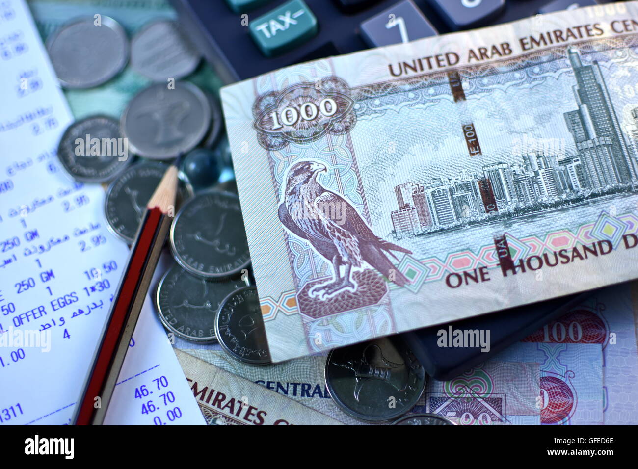 Close up Dirhams currency, United Arab Emirates Stock Photo - Alamy