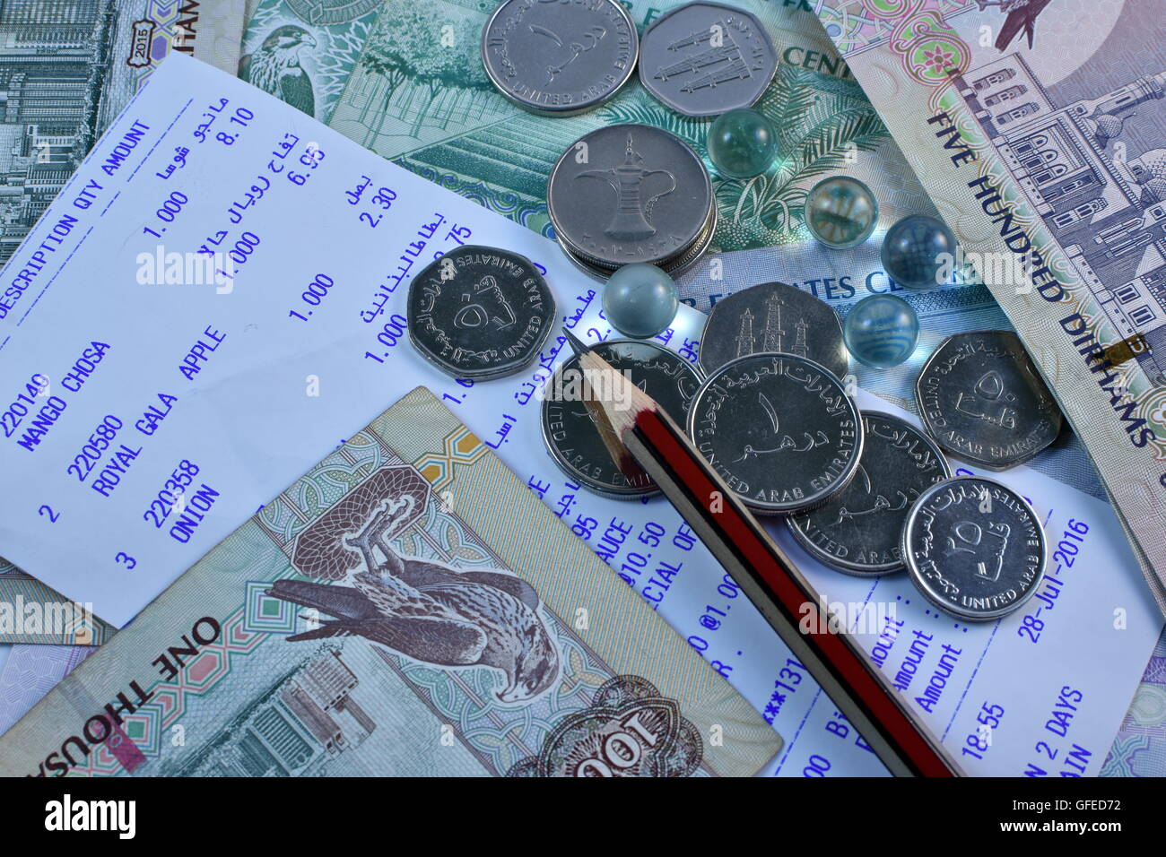 Close up Dirhams currency, United Arab Emirates Stock Photo - Alamy