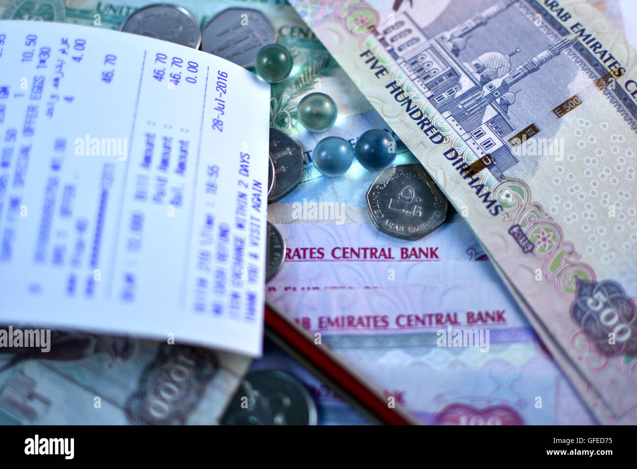 Close up Dirhams currency, United Arab Emirates Stock Photo - Alamy
