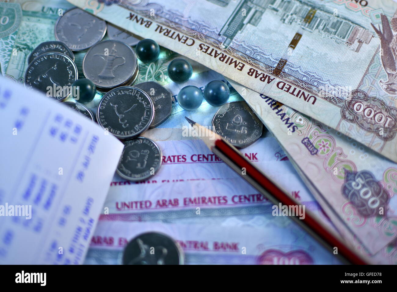 Close up Dirhams currency, United Arab Emirates Stock Photo - Alamy