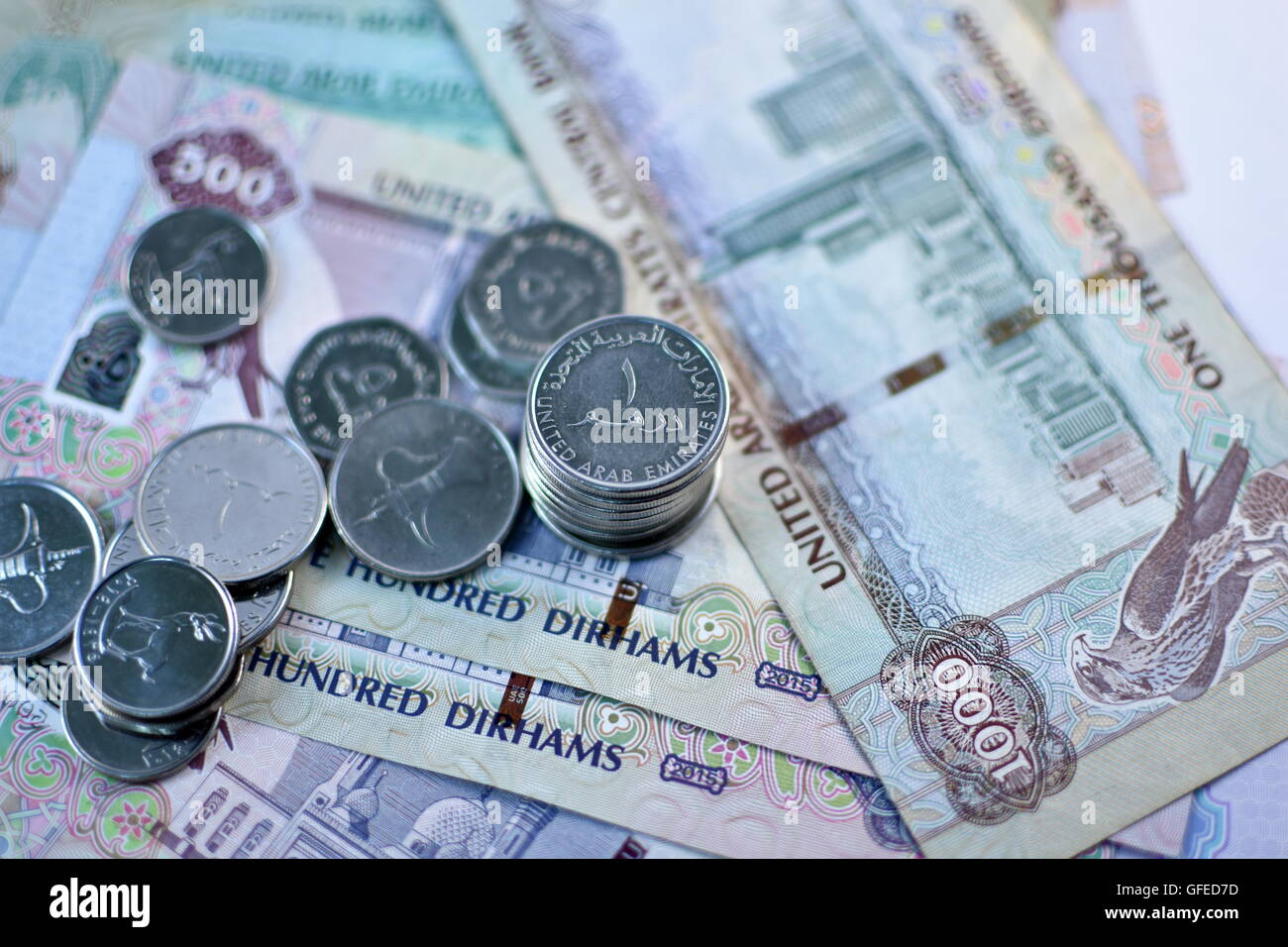 Close up Dirhams currency, United Arab Emirates Stock Photo - Alamy