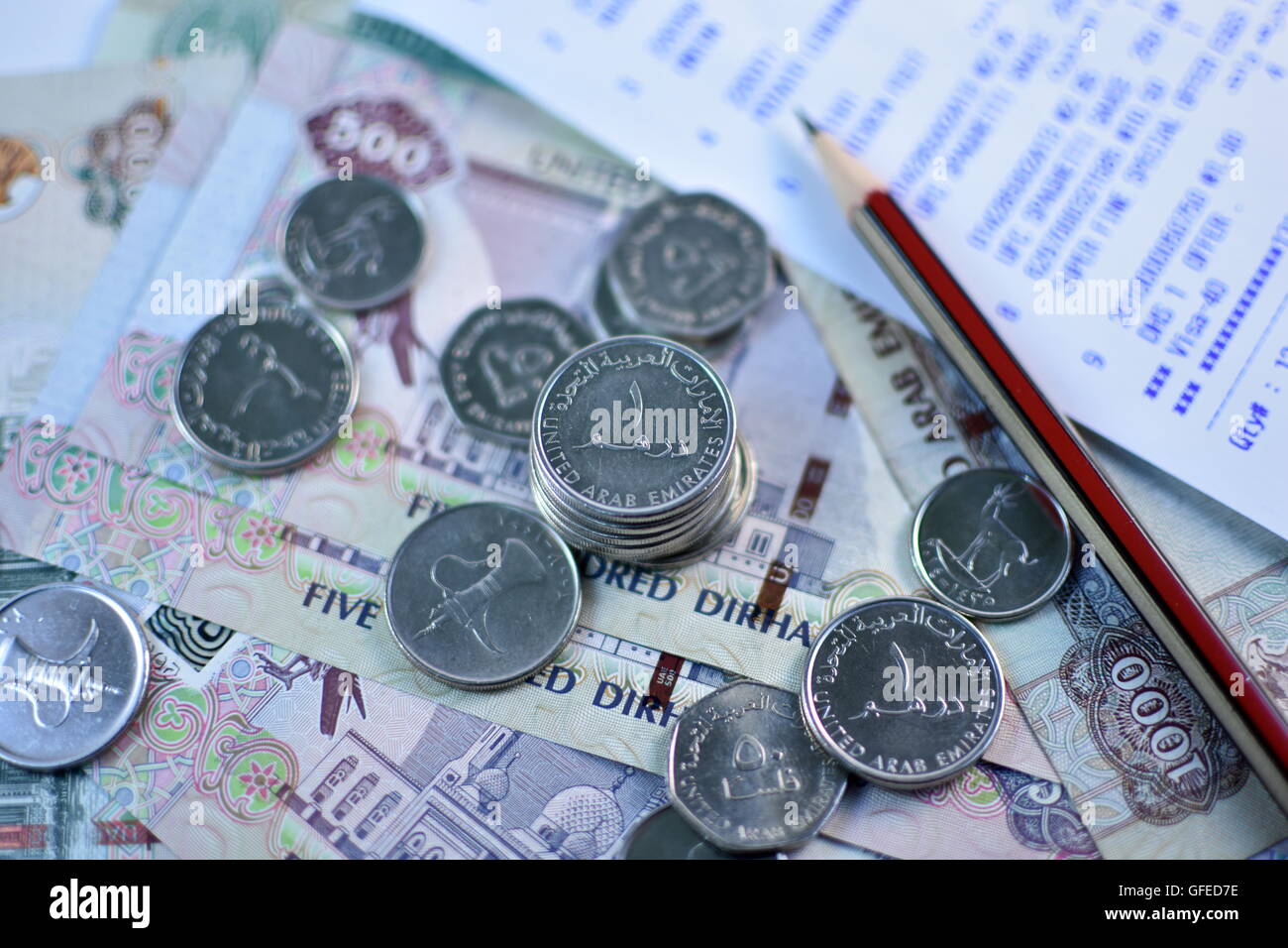 Close up Dirhams currency, United Arab Emirates Stock Photo - Alamy