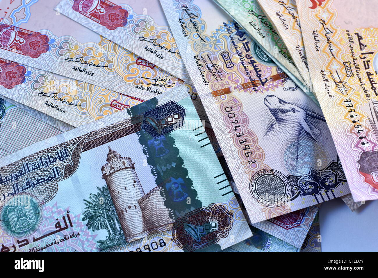 Close up Dirhams currency, United Arab Emirates Stock Photo - Alamy
