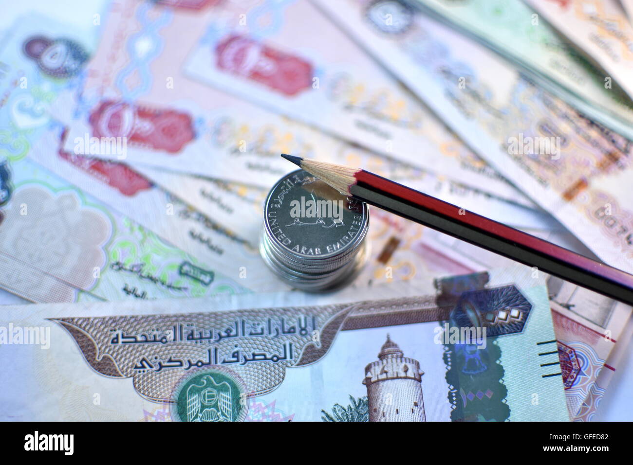 Close up Dirhams currency, United Arab Emirates Stock Photo - Alamy