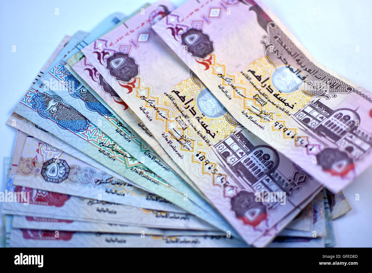 Close up Dirhams currency, United Arab Emirates Stock Photo - Alamy