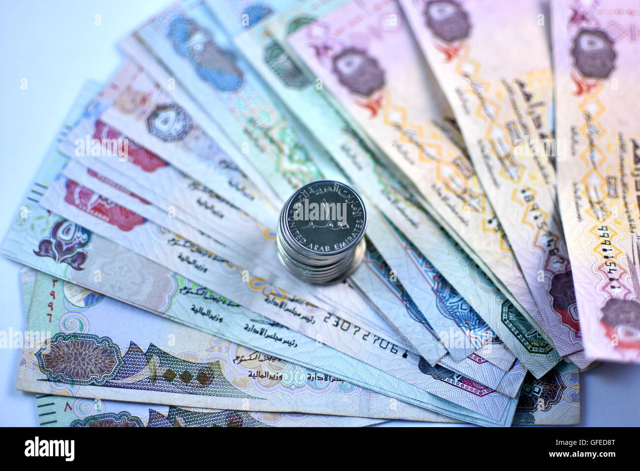 Close up Dirhams currency, United Arab Emirates Stock Photo - Alamy