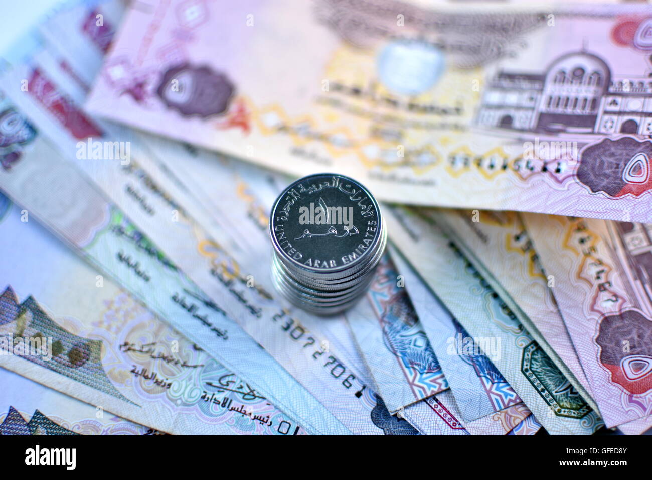 Close up Dirhams currency, United Arab Emirates Stock Photo - Alamy