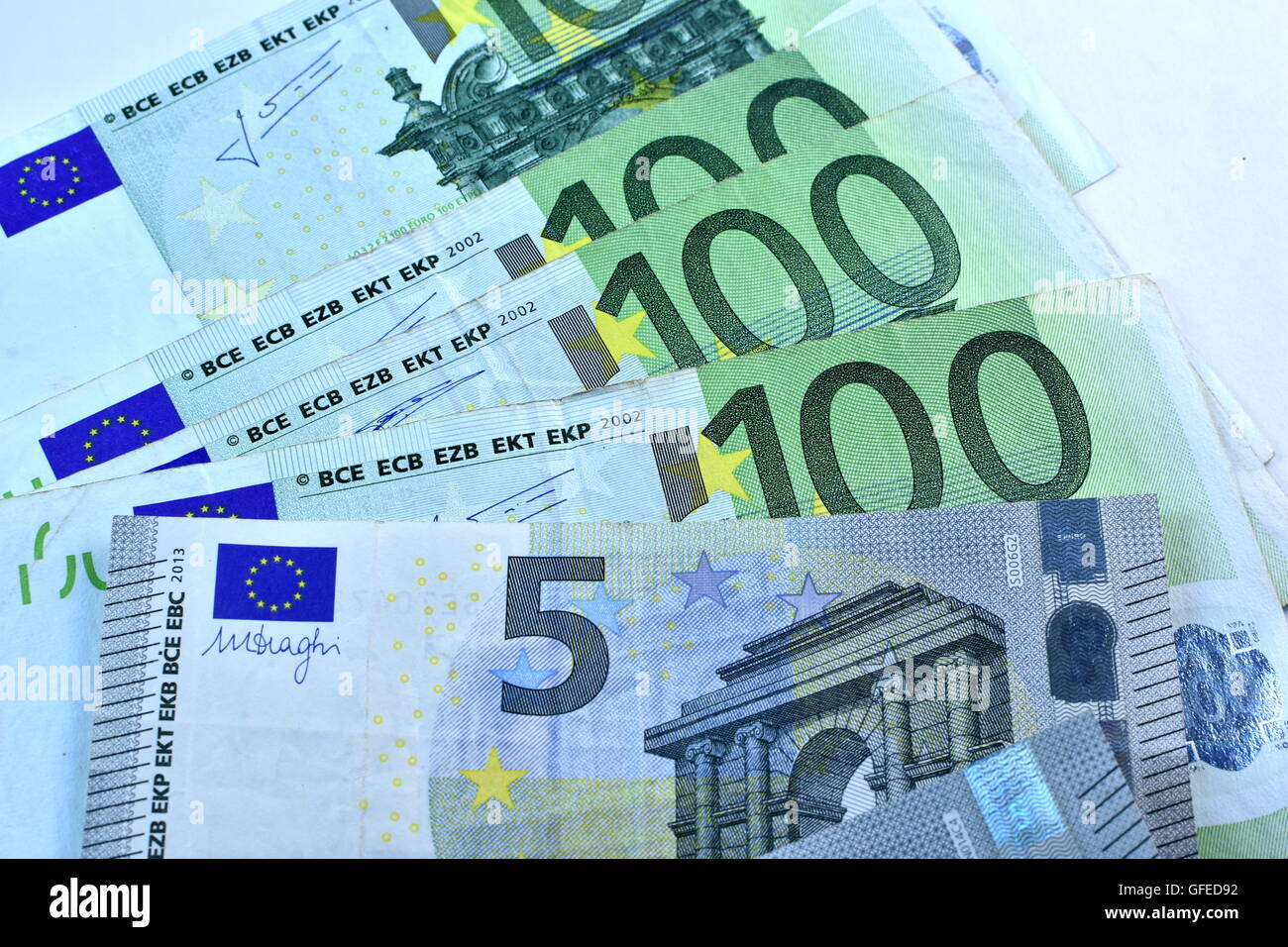 Different Close up EURO Bank note and currency Stock Photo - Alamy
