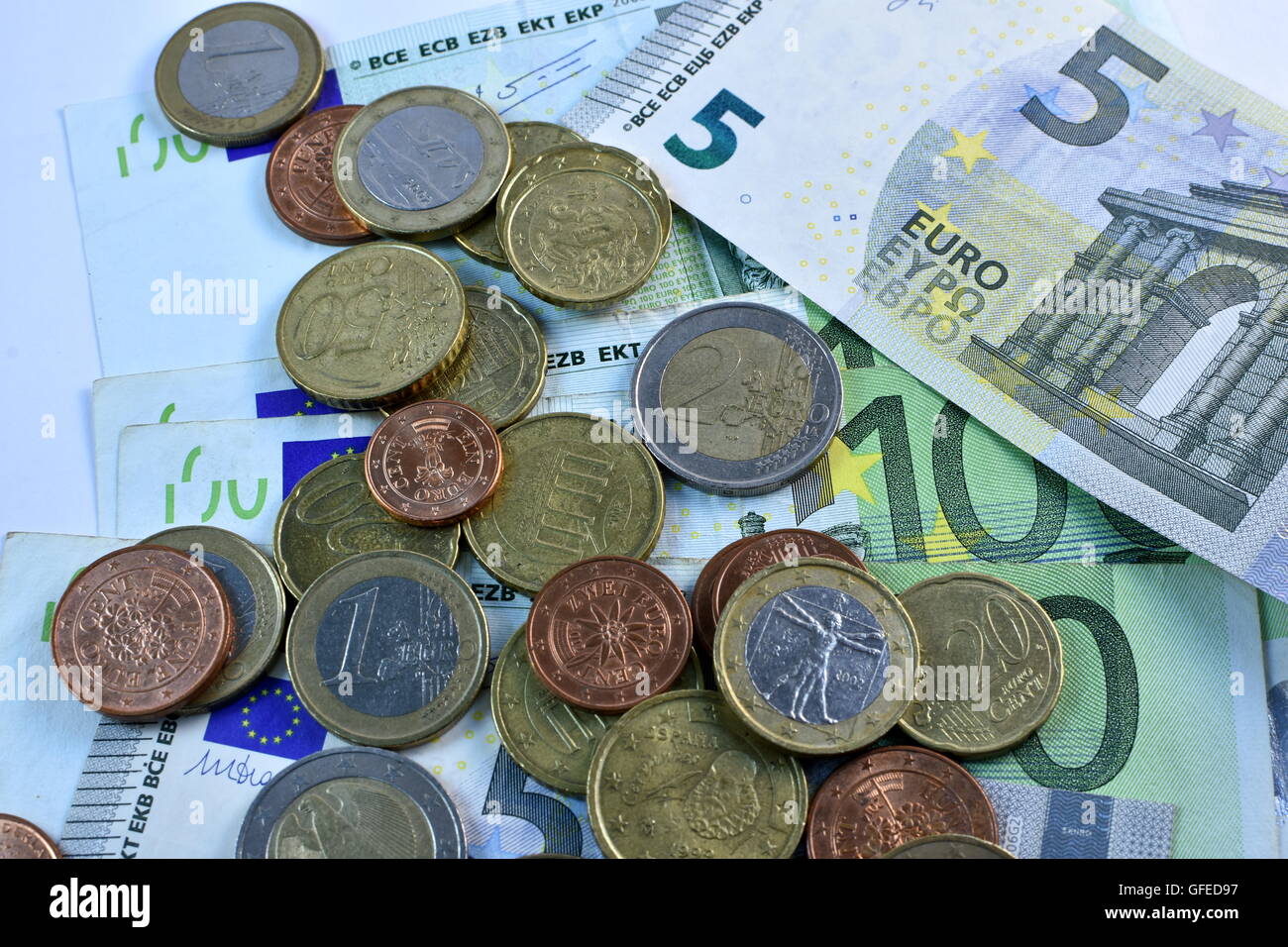 Different Close up EURO Bank note and currency Stock Photo - Alamy