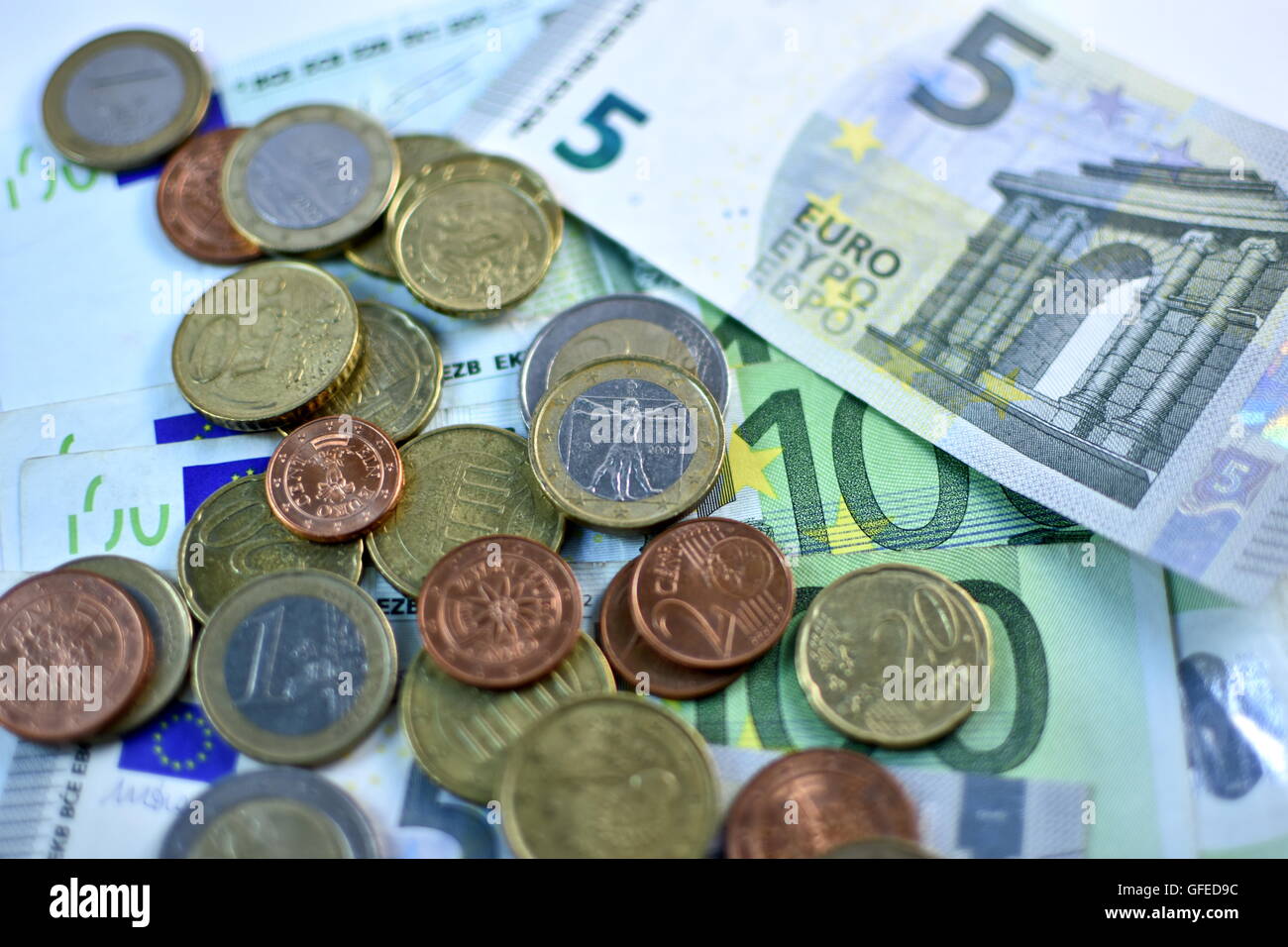 Different Close up EURO Bank note and currency Stock Photo - Alamy