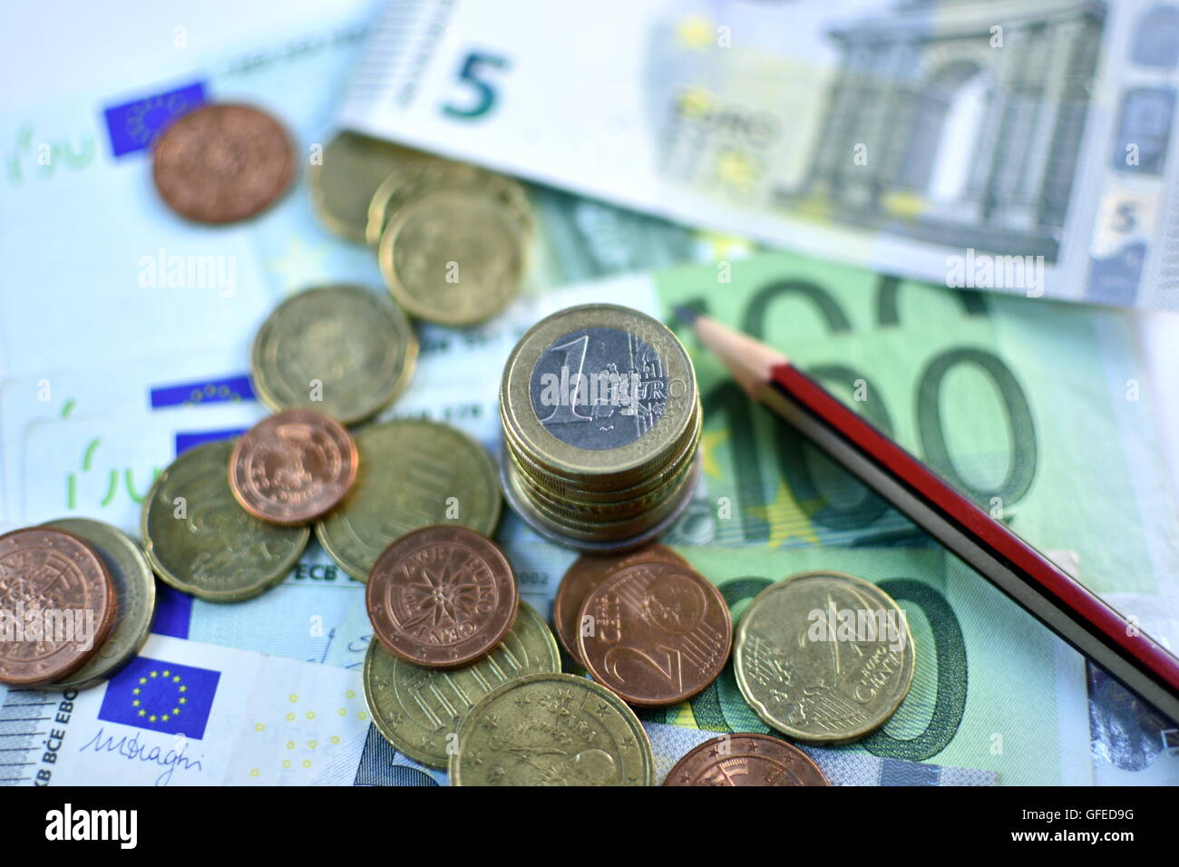 Different Close up EURO Bank note and currency Stock Photo - Alamy