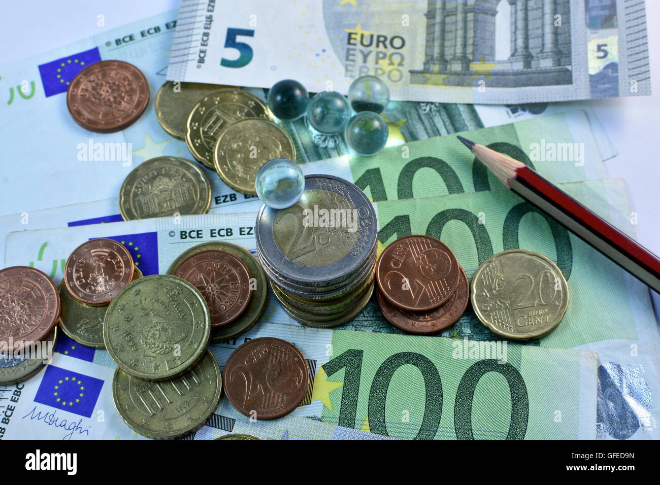 Different Close up EURO Bank note and currency Stock Photo - Alamy