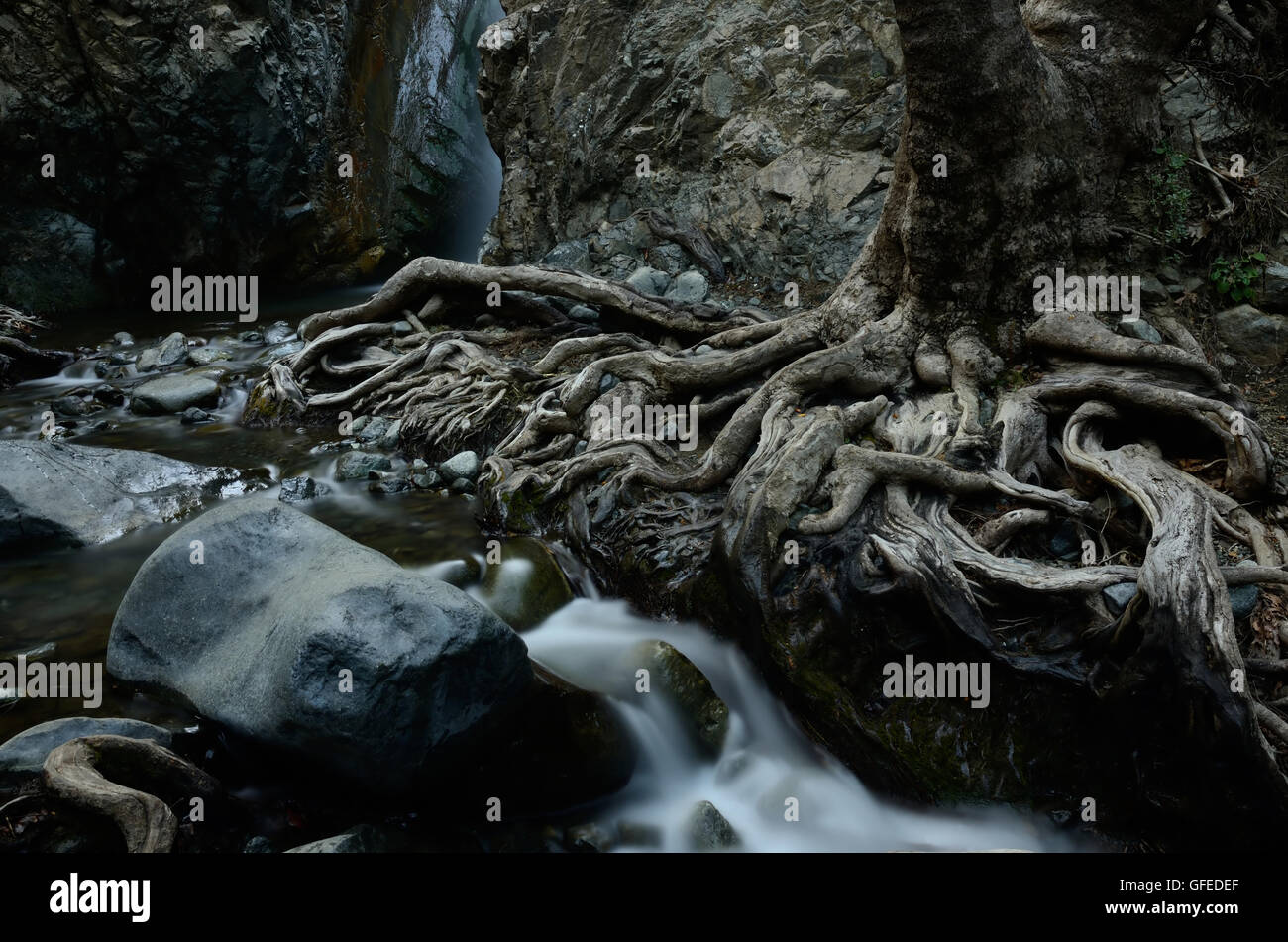 Beautiful Millomeris waterfall,Kryos Potamos river,Cyprus island ...