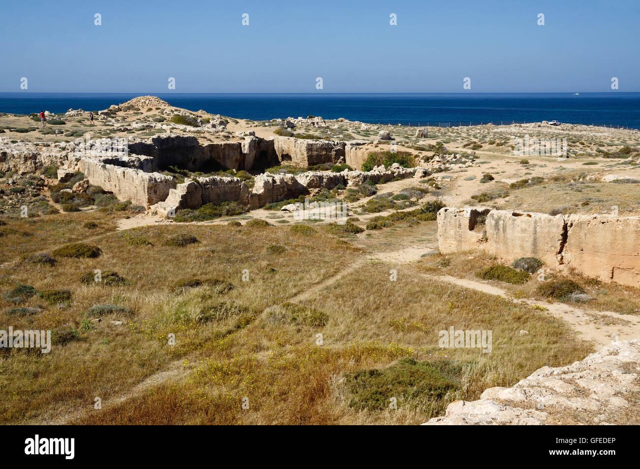 View of archaeological park Tombs of the Kings,ancient catacombs ...