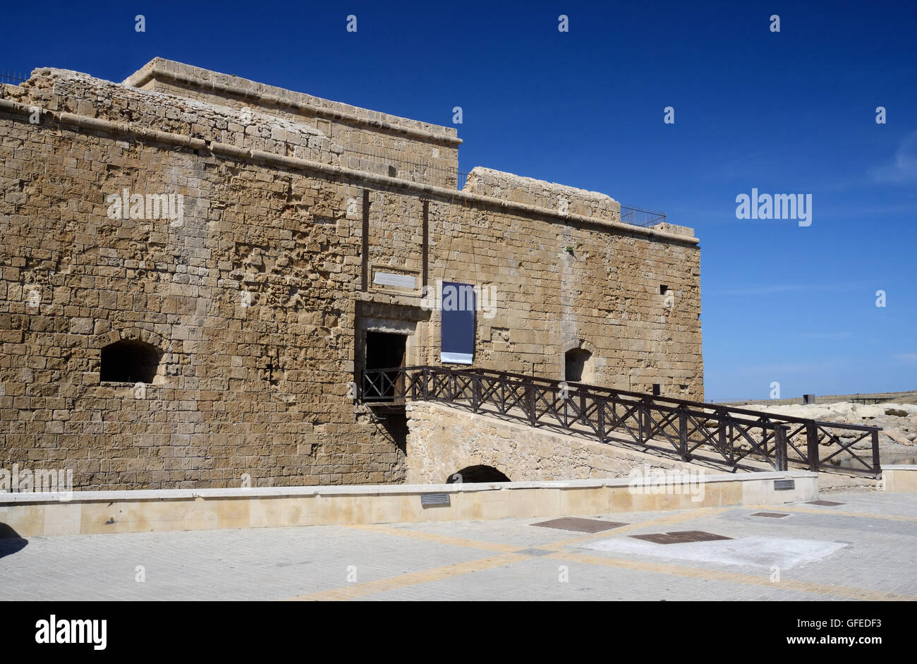 Medieval fort at the harbour in Paphos, Cyprus, island country in ...