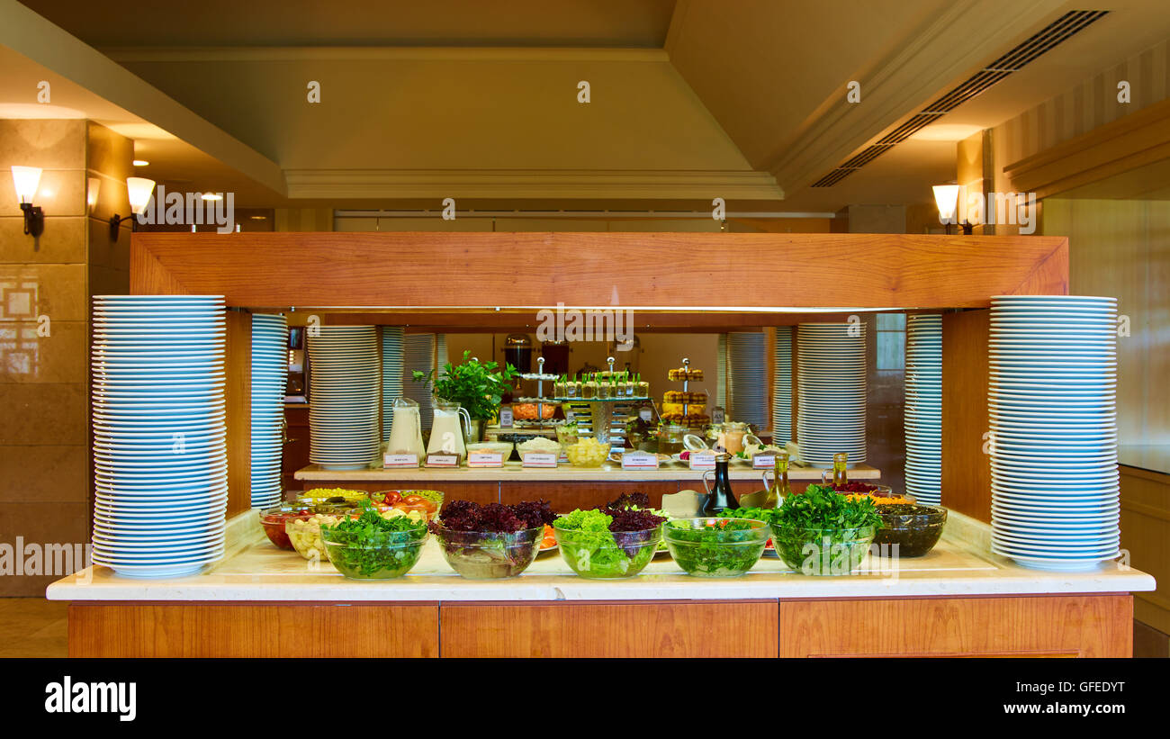 Selection of salads at a buffet bar Stock Photo - Alamy