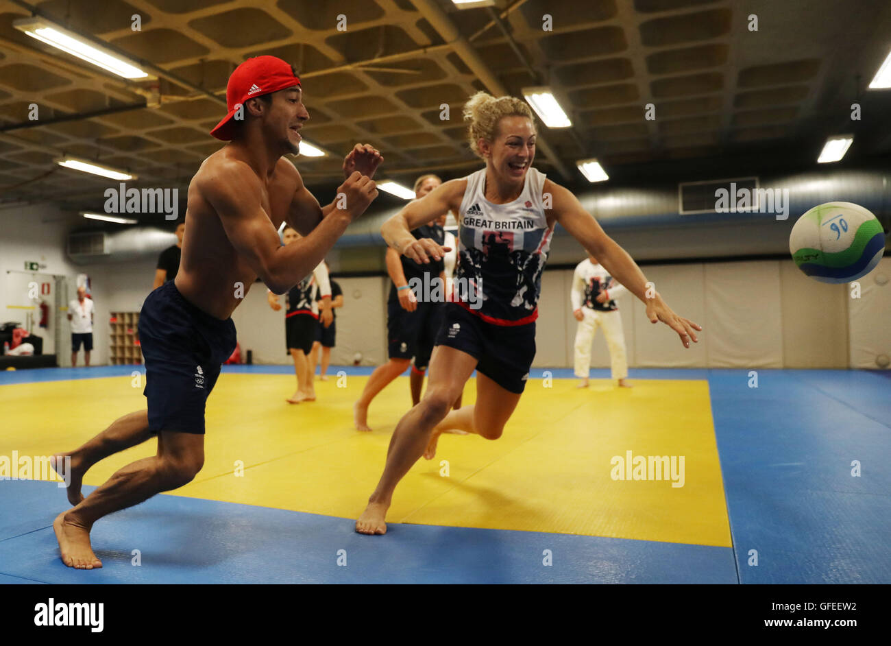 Team GB judoka's Ashley McKenzie and Sally Conway at the team training ...