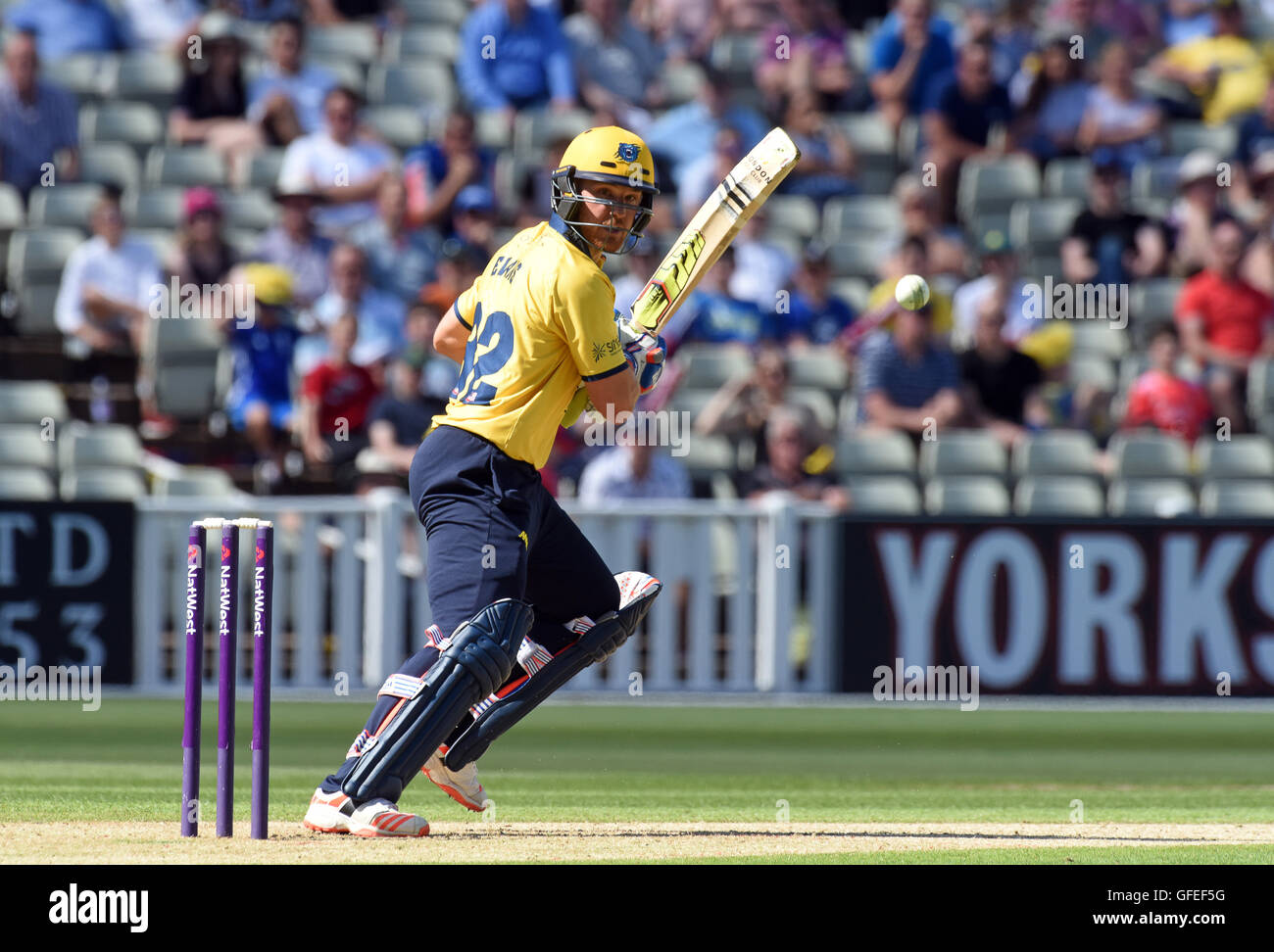 Cricketer Laurie Evans batting for Warwickshire County Cricket Club ...
