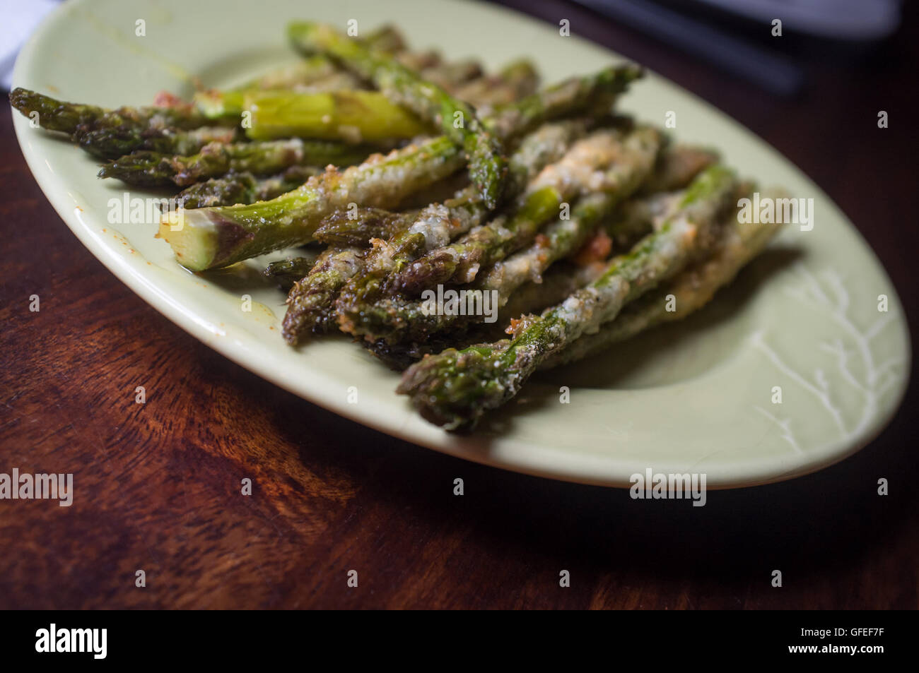 Rustic home made grilled asparagus with crispy bread crumbs Stock Photo ...