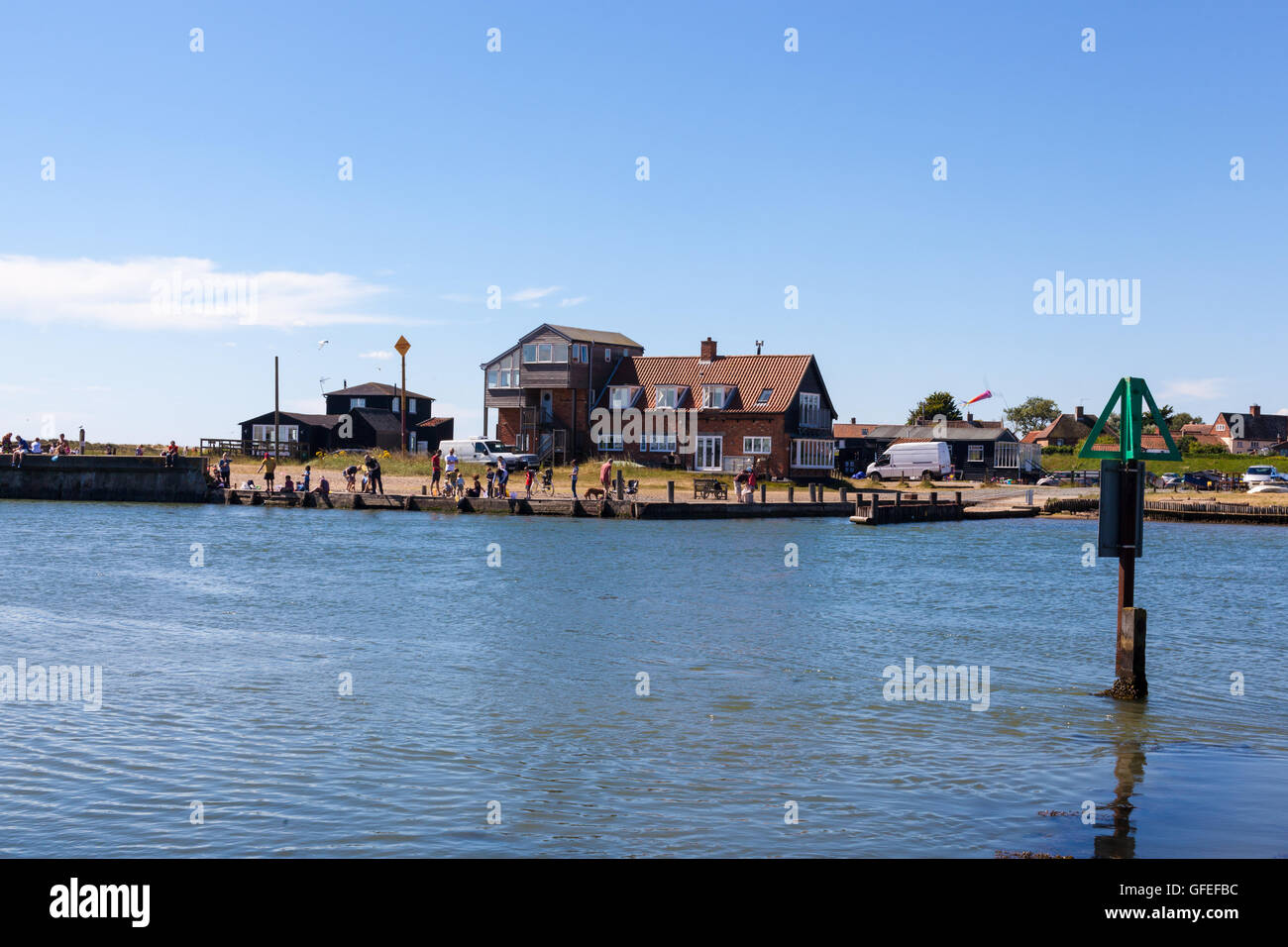river blyth southwold harbour view across to walberswick Stock Photo ...