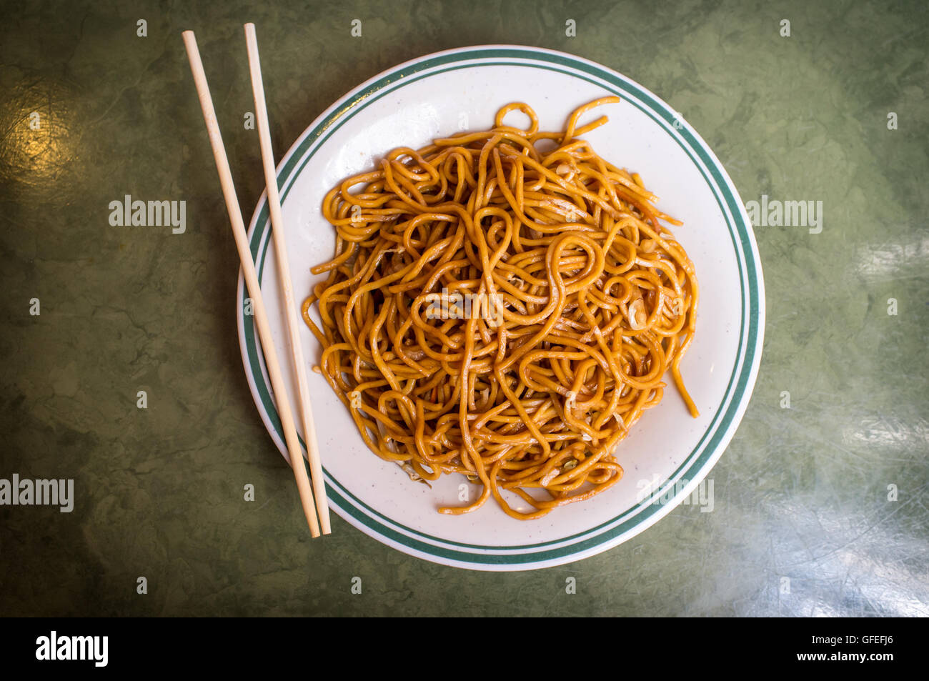 Chinese food vegetable plain lo mein noodles at restaurant Stock Photo ...