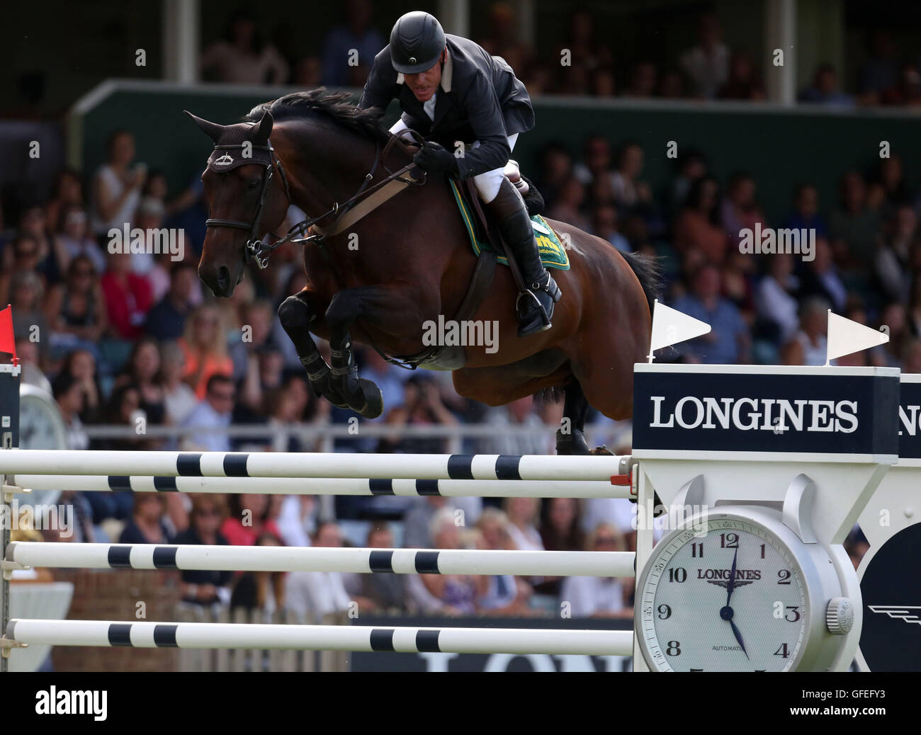 Great Britain's Tim Stockdale riding Fleur de L'Aube competes in the ...