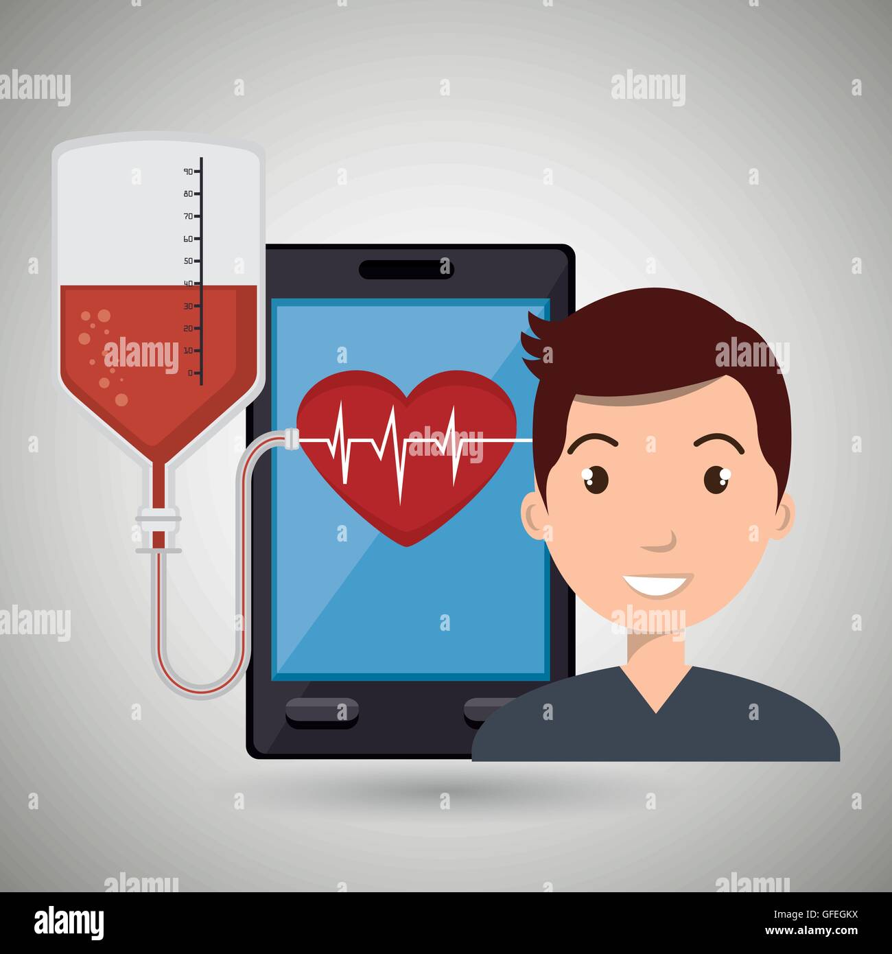man cardiology screen tecnology Stock Vector Image & Art - Alamy