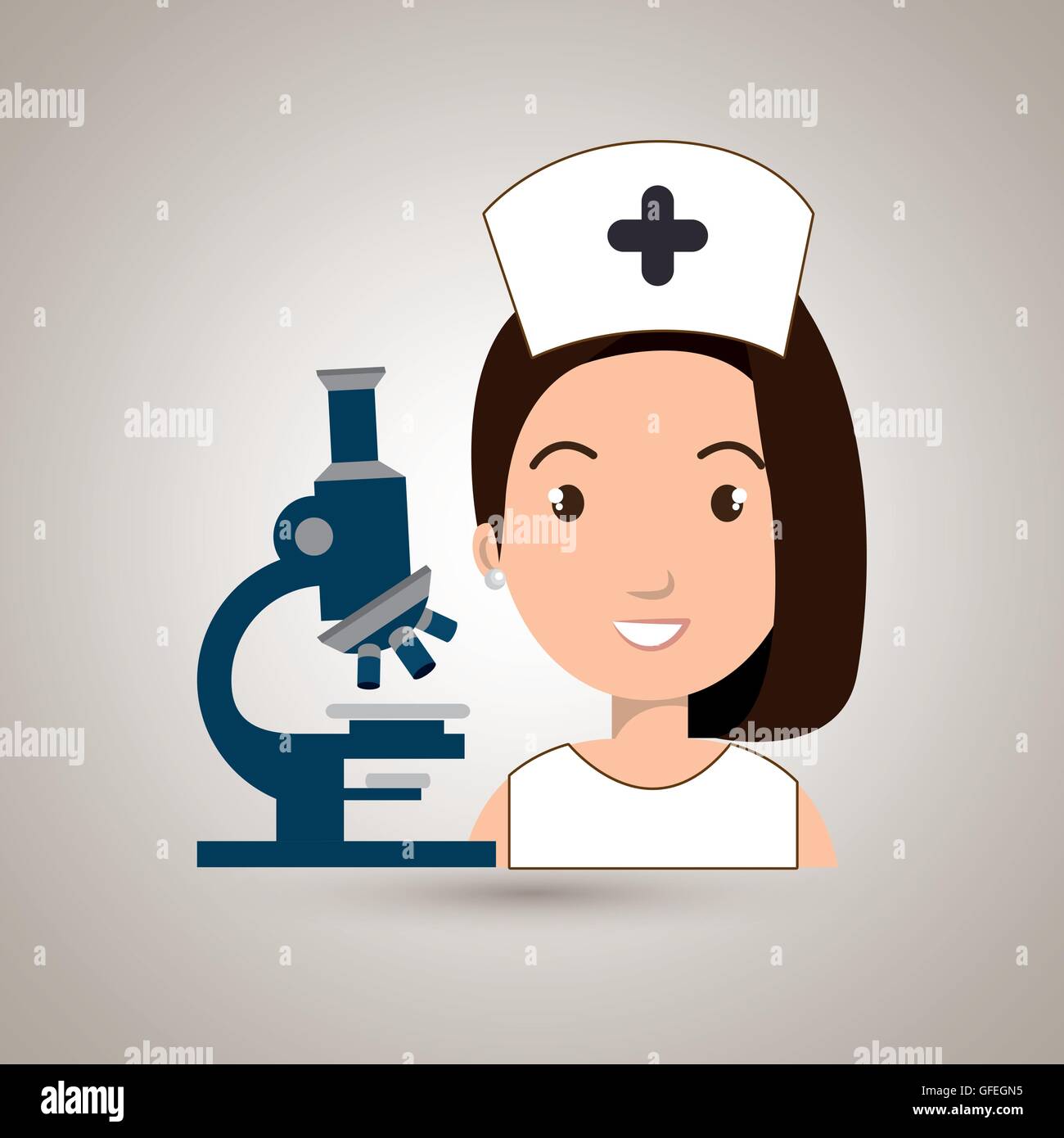 nurse medical microscope woman Stock Vector Image & Art - Alamy