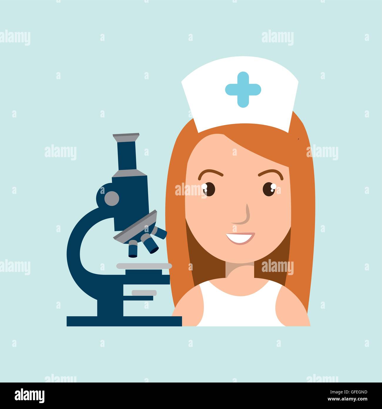 nurse medical microscope woman Stock Vector Image & Art - Alamy