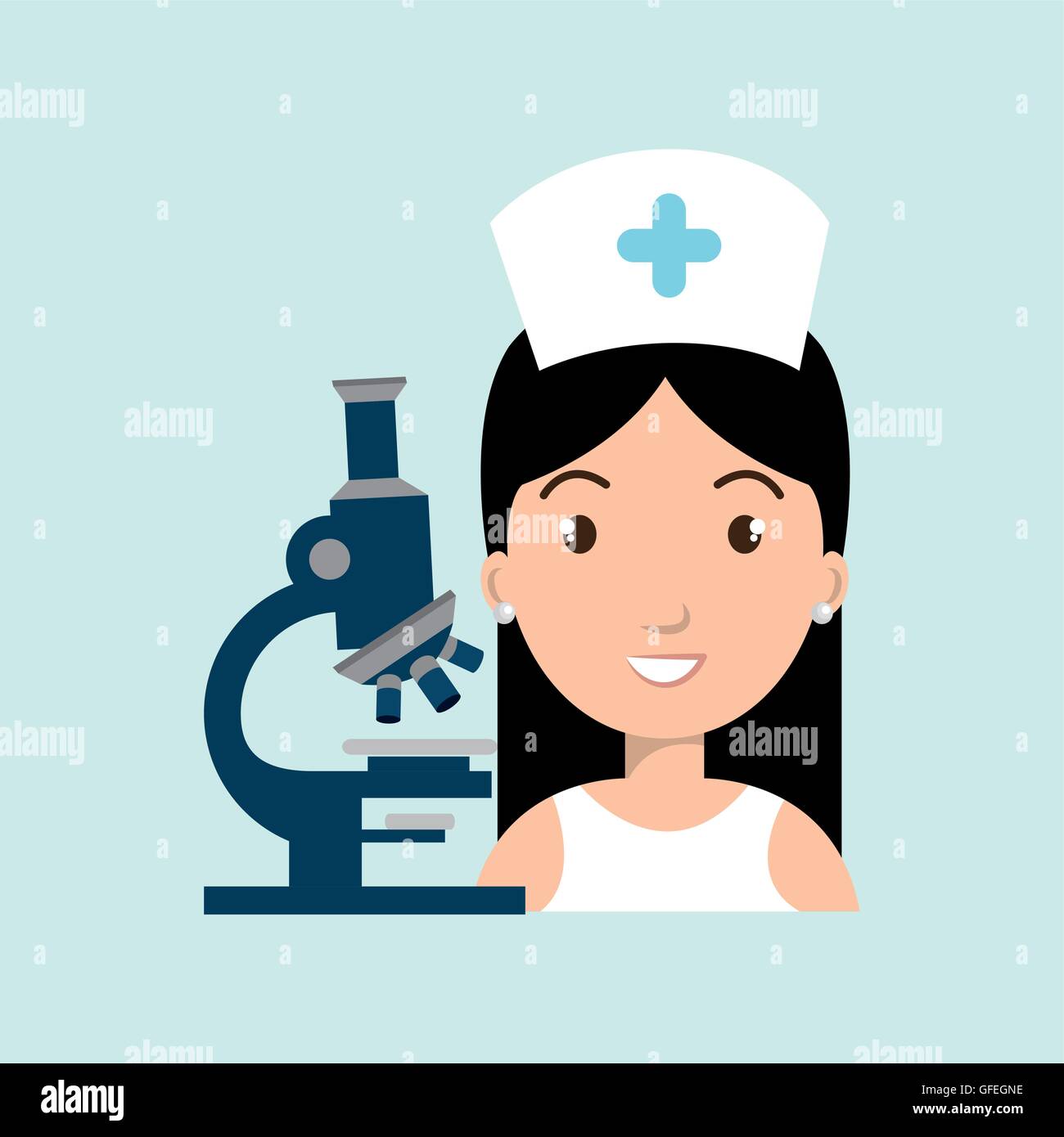 nurse medical microscope woman Stock Vector Image & Art - Alamy
