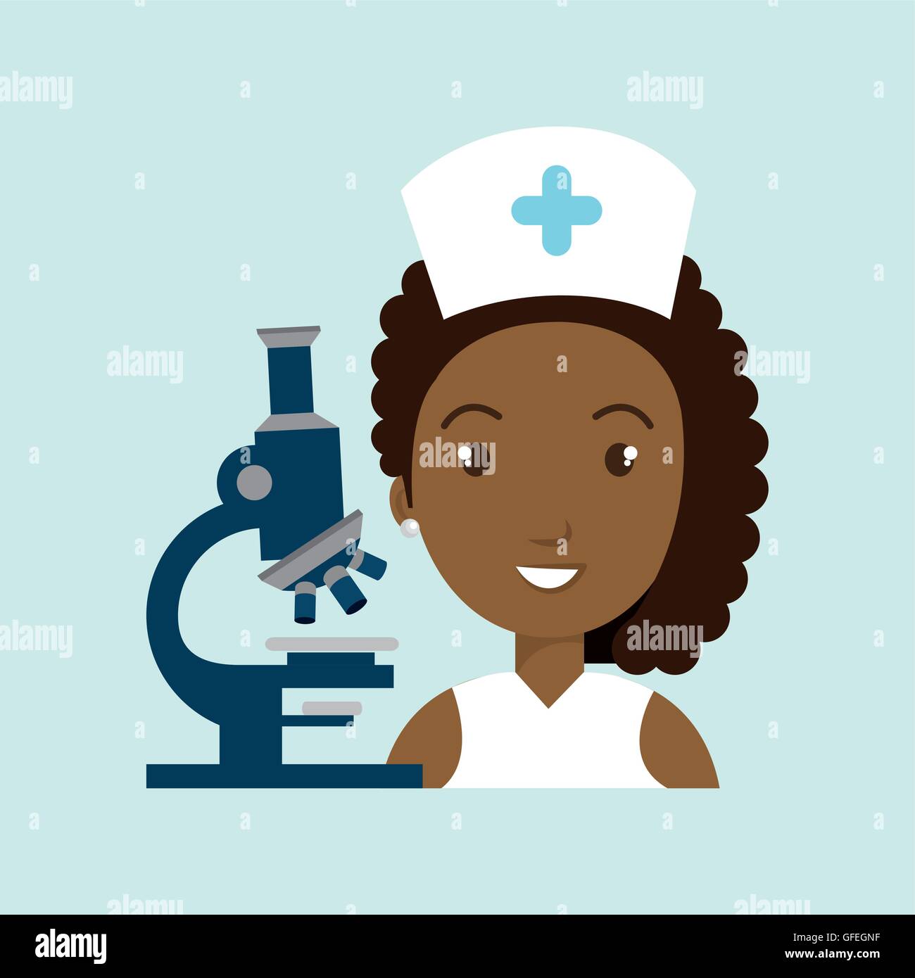 nurse medical microscope woman Stock Vector Image & Art - Alamy