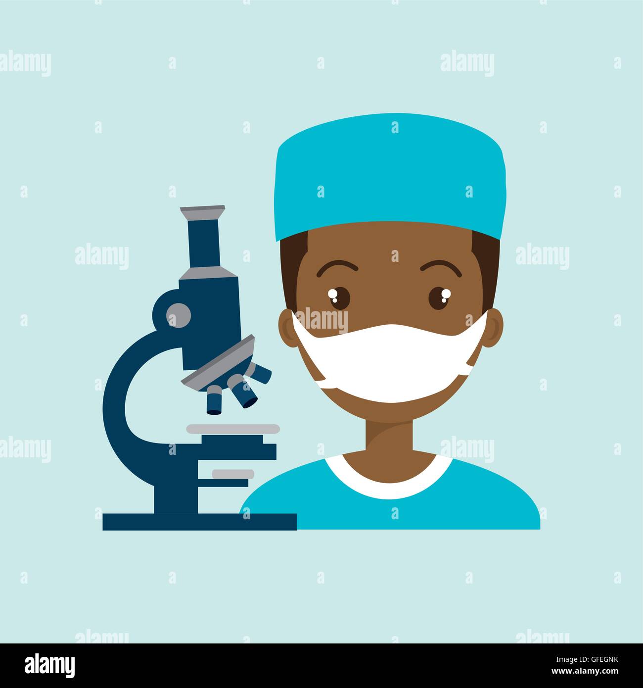 nurse medical microscope man Stock Vector Image & Art - Alamy