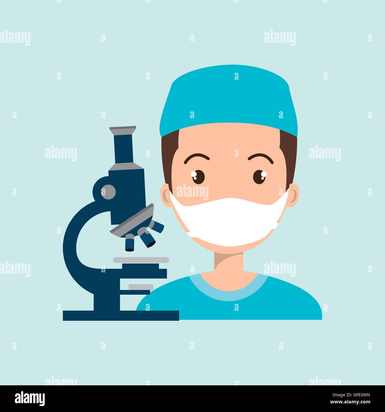 nurse medical microscope man Stock Vector Image & Art - Alamy