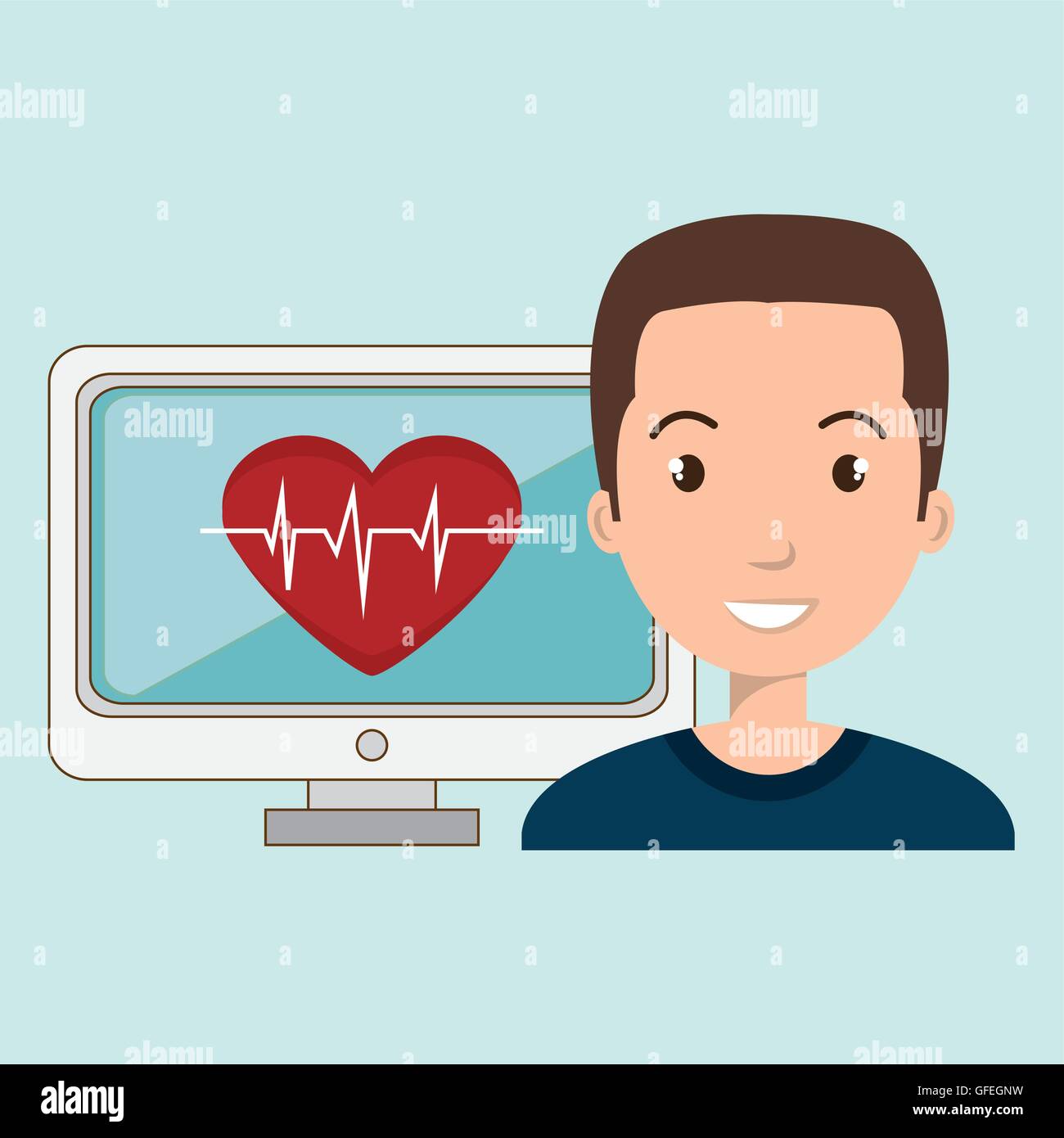 man cardiology screen tecnology Stock Vector Image & Art - Alamy