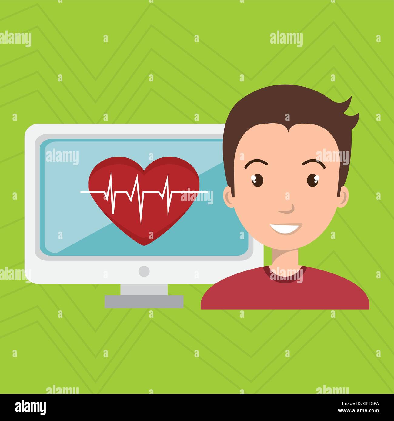 man cardiology screen tecnology Stock Vector Image & Art - Alamy