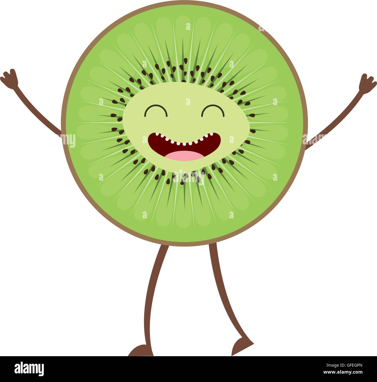 Cute kiwi characters happy Stock Vector Images - Alamy