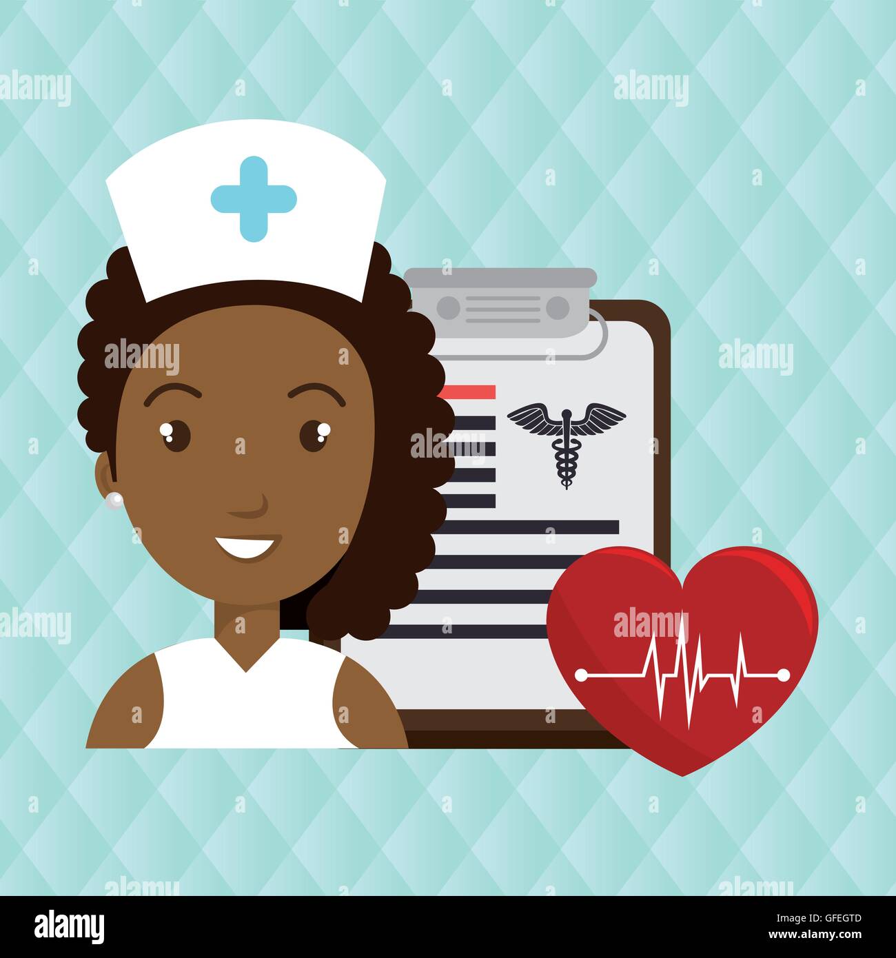 nurse heart clipboard medicine Stock Vector Image & Art - Alamy