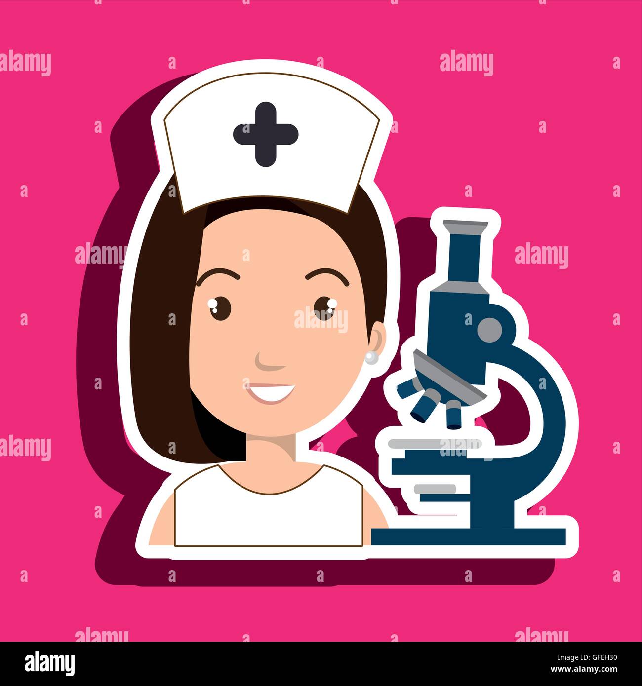 Surgeon woman microscope Stock Vector Images - Alamy
