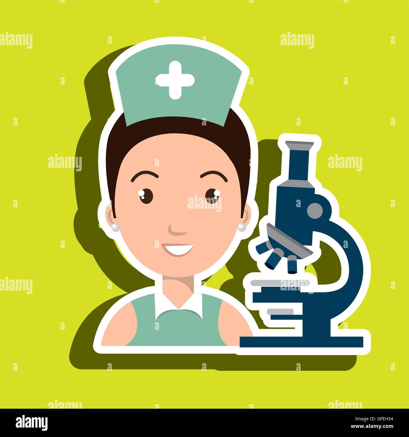 nurse medical microscope woman Stock Vector Image & Art - Alamy