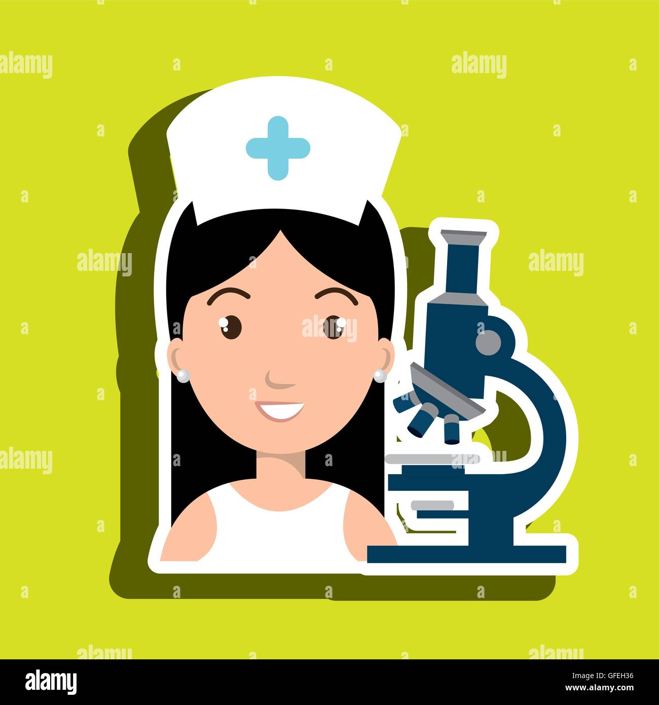 nurse medical microscope woman Stock Vector Image & Art - Alamy