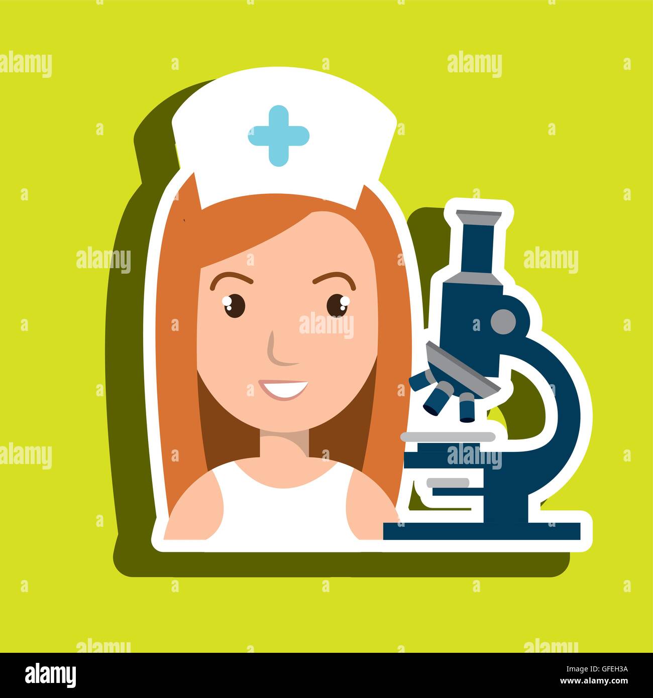 nurse medical microscope woman Stock Vector Image & Art - Alamy