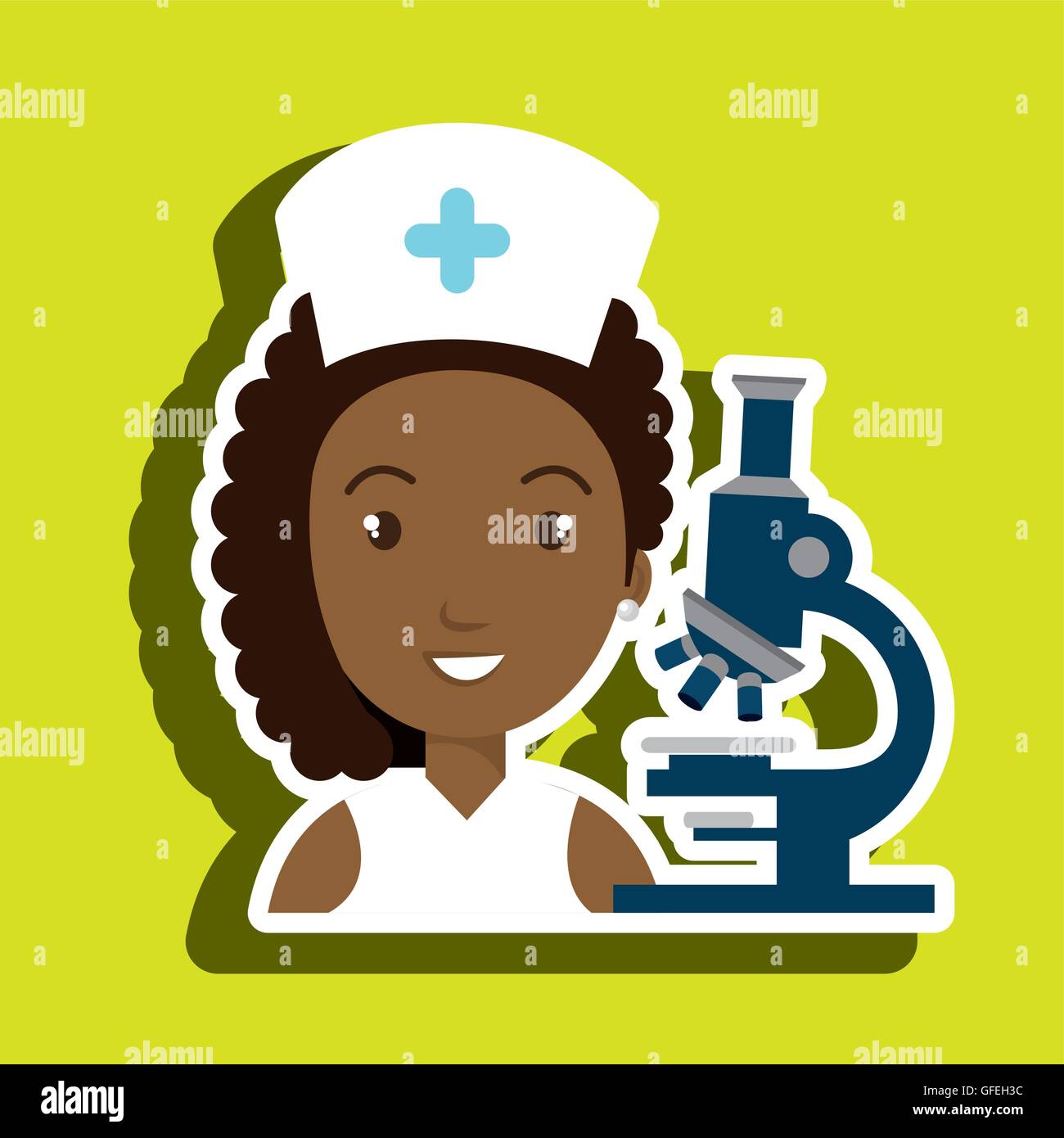 nurse medical microscope woman Stock Vector Image & Art - Alamy