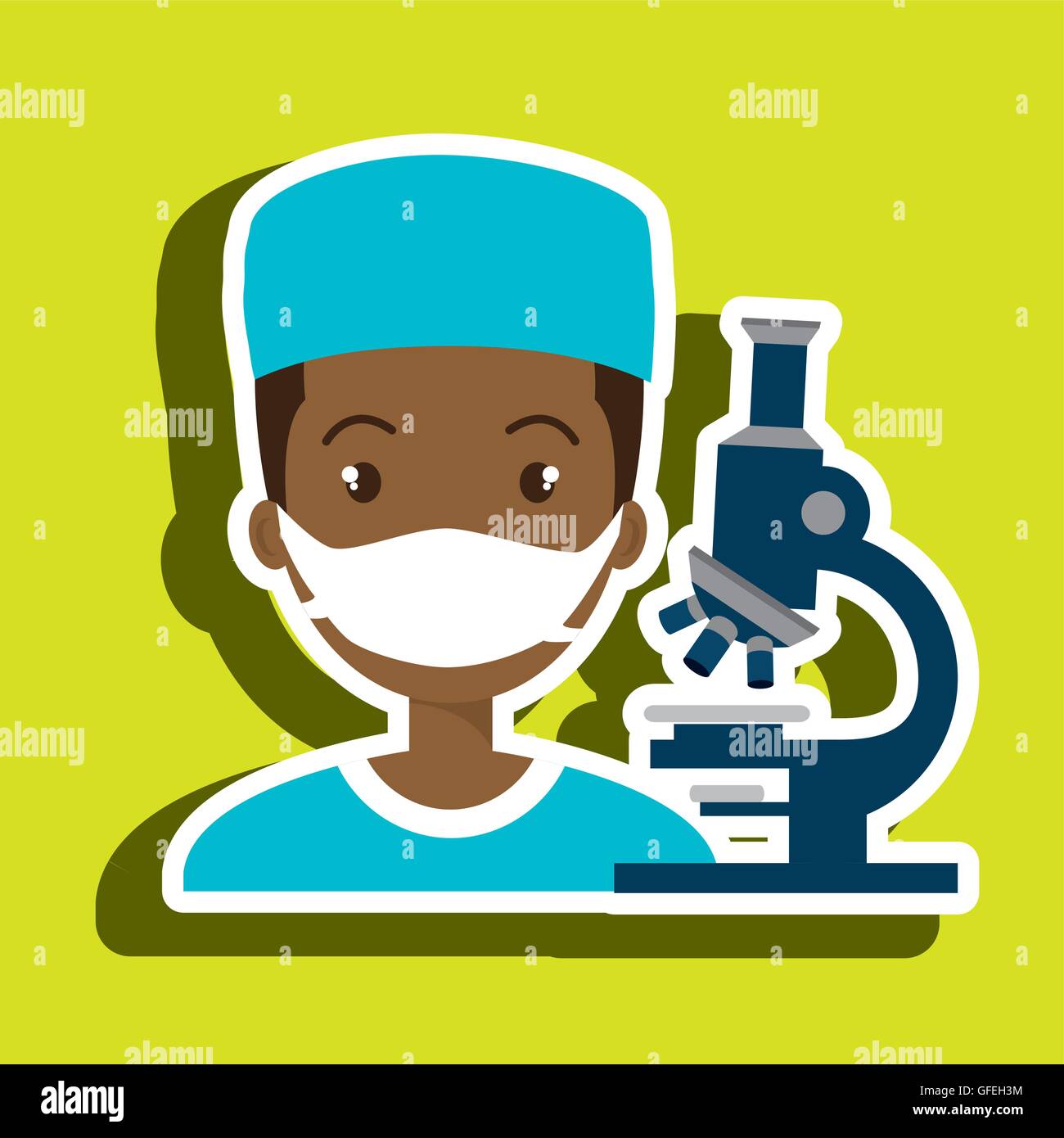 nurse medical microscope man Stock Vector Image & Art - Alamy