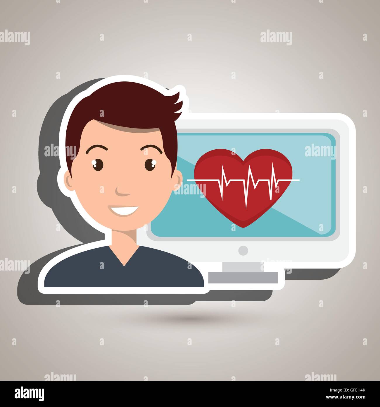 man cardiology screen tecnology Stock Vector Image & Art - Alamy
