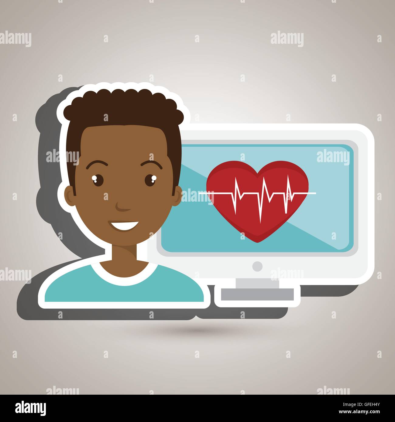 man cardiology screen tecnology Stock Vector Image & Art - Alamy