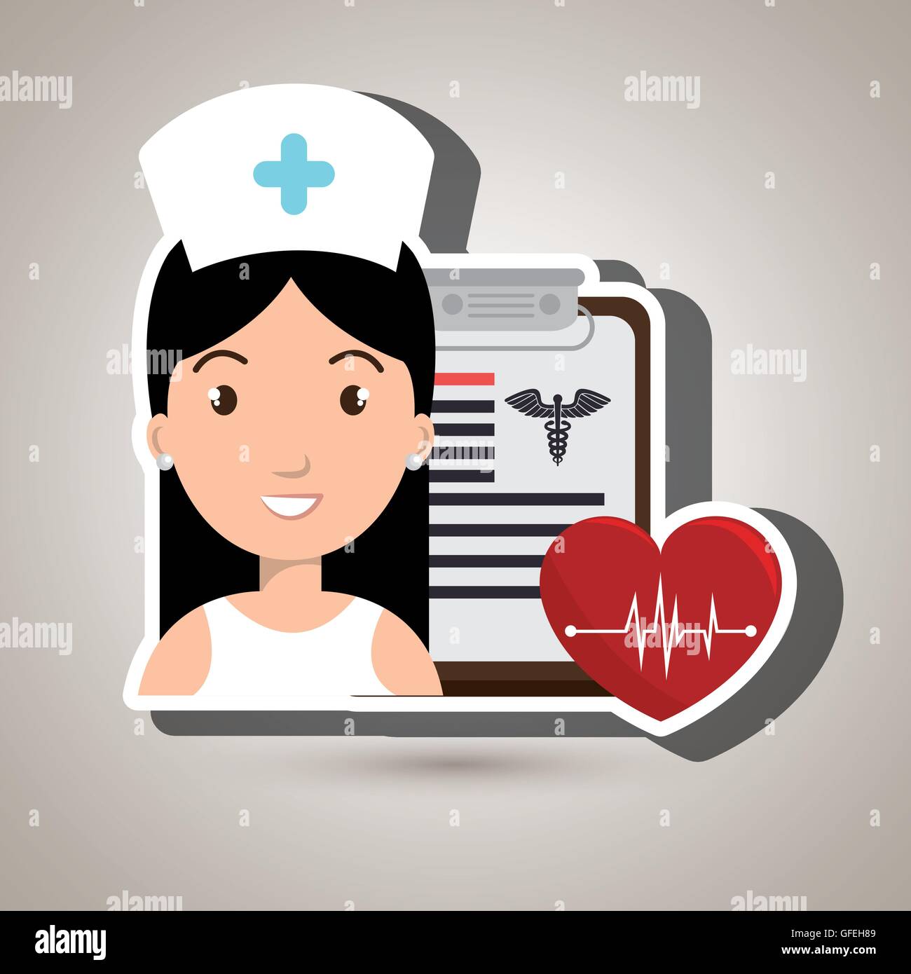nurse heart clipboard medicine Stock Vector Image & Art - Alamy